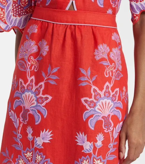 Farm Rio Floral Midi Skirt