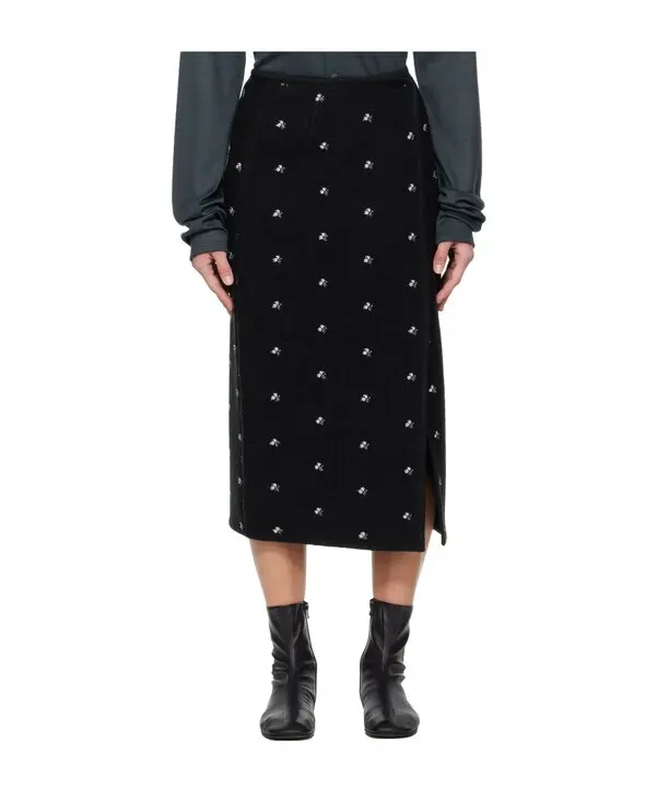 RIER Walker Midi Skirt - Black