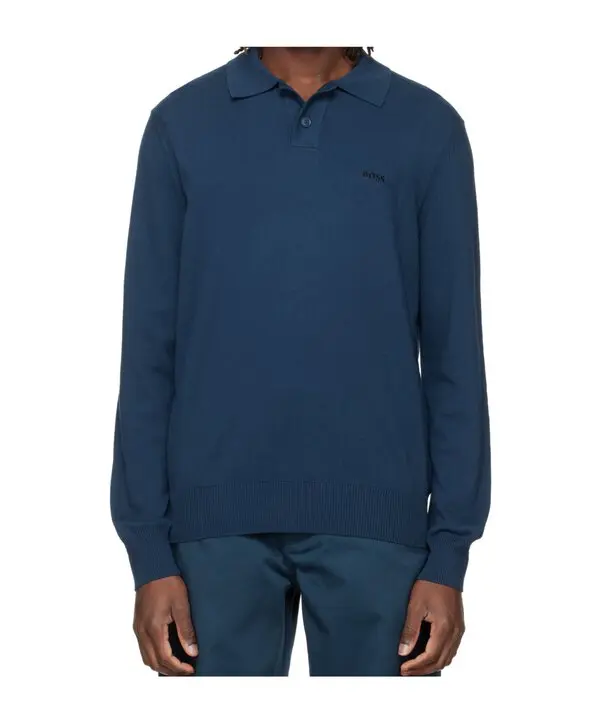 Hugo Boss Logo-embroidered Buttoned Polo Top