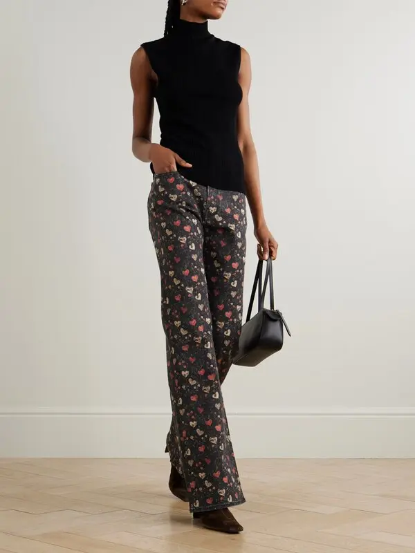 R13 Jane Printed Mid-rise Jeans