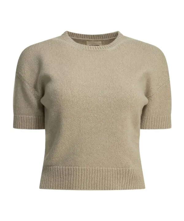 Khaite Golden Short-sleeve Knitted Jumper - Tan