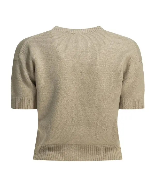 Khaite Golden Short-sleeve Knitted Jumper - Tan