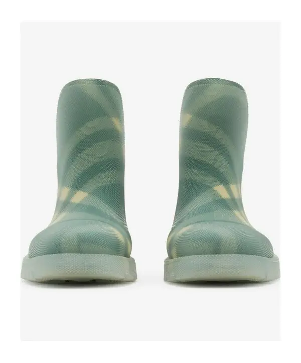 Burberry Checkered Round Toe Ankle Boots
