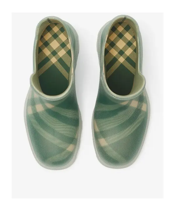 Burberry Checkered Round Toe Ankle Boots