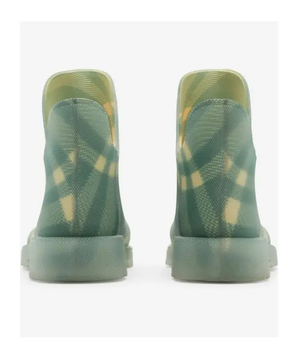 Burberry Checkered Round Toe Ankle Boots