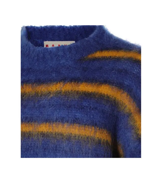 Marni Striped Crewneck Jumper - Blue
