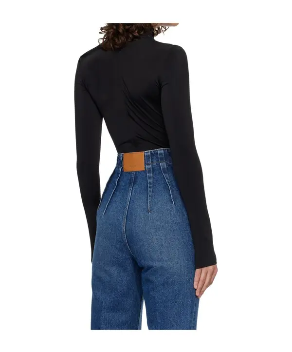 MUGLER Long Sleeve Draped Top
