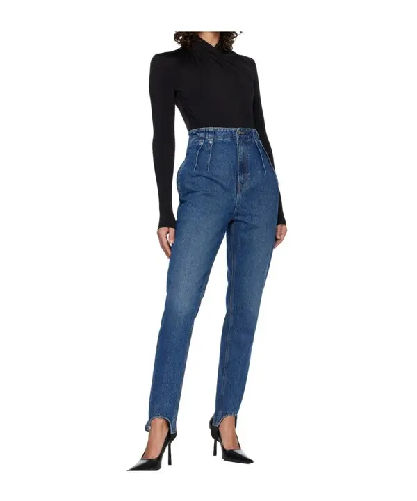MUGLER Long Sleeve Draped Top