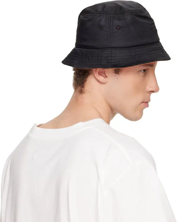 MAISON MARGIELA Embroidered Logo Bucket Hat - Black