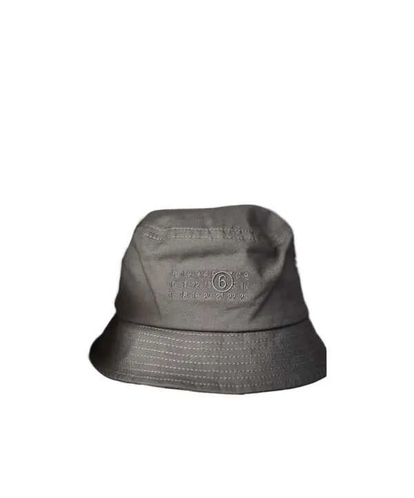 MAISON MARGIELA Embroidered Logo Bucket Hat - Gray-blue