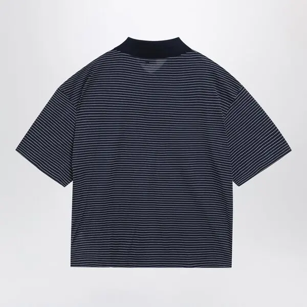 AMI Paris De Coeur Striped Polo Shirt