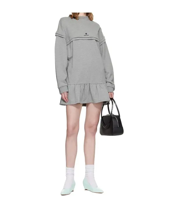 SHUSHU/TONG Long Sleeve Dress With Pleated Details