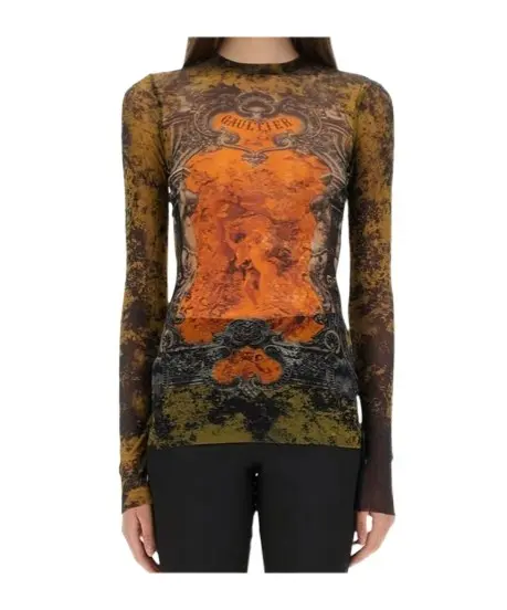 JEAN PAUL GAULTIER Medallion Print Long Sleeve Top