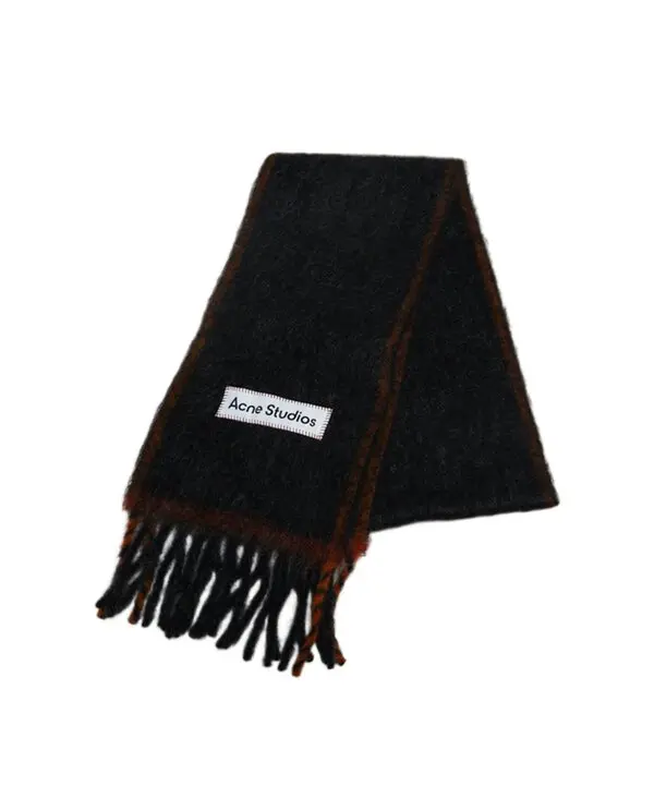 Acne Studios Logo Patch Fringed-edge Scarf