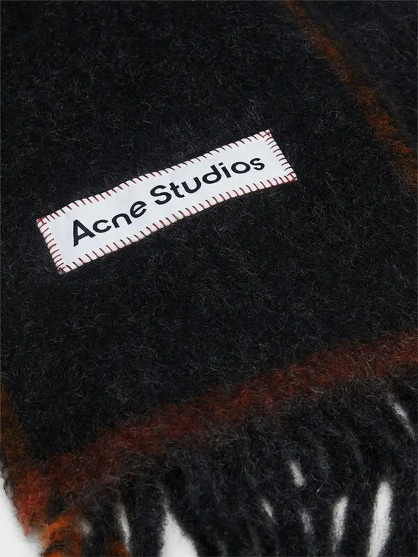 Acne Studios Logo Patch Fringed-edge Scarf