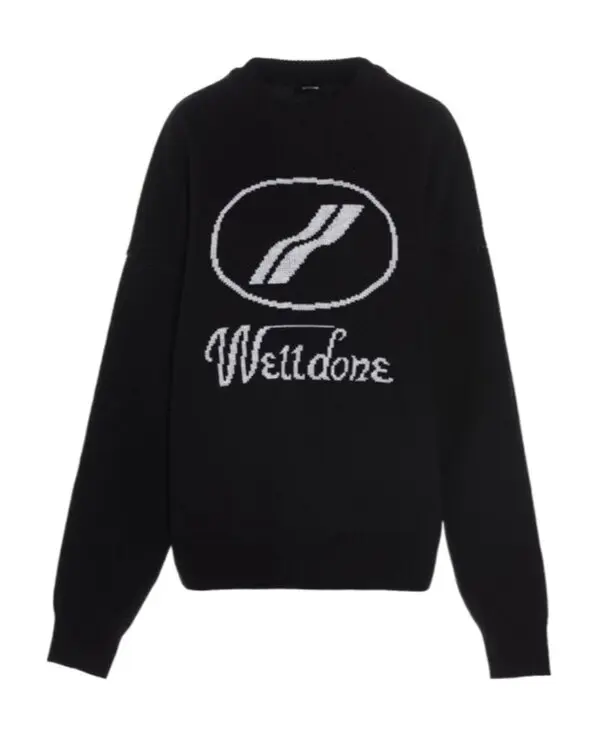 We11Done Logo Intarsia Crewneck Pullover