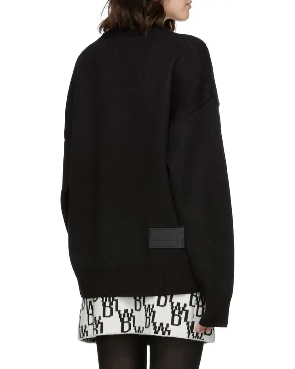 We11Done Logo Intarsia Crewneck Pullover