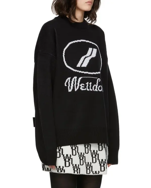 We11Done Logo Intarsia Crewneck Pullover