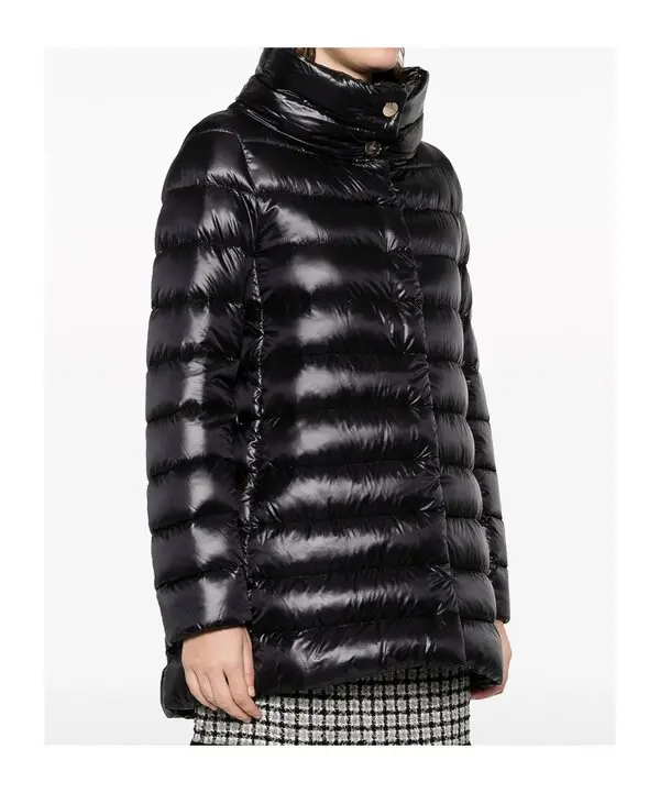 Herno Quilted Down Jacket With Stand Collar - Black