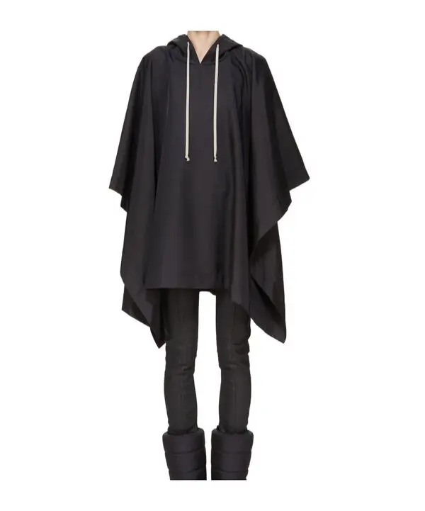 Rick Owens Cotton Hooded Cape
