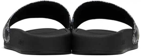 Amiri Logo Plaque Slip-on Slides - Black