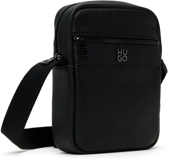 Hugo Boss Logo Plaque Zip-up Messenger Bag