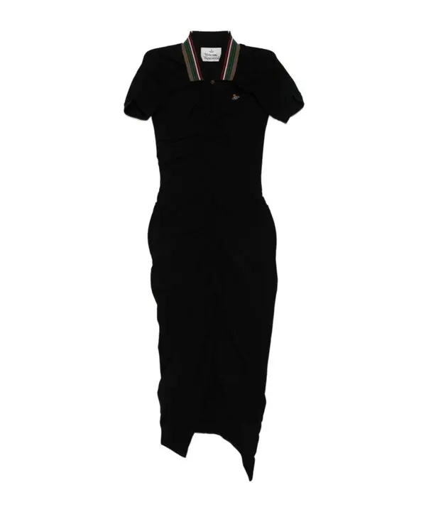 VIVIENNE WESTWOOD Asymmetrical Hem Polo Dress - Black