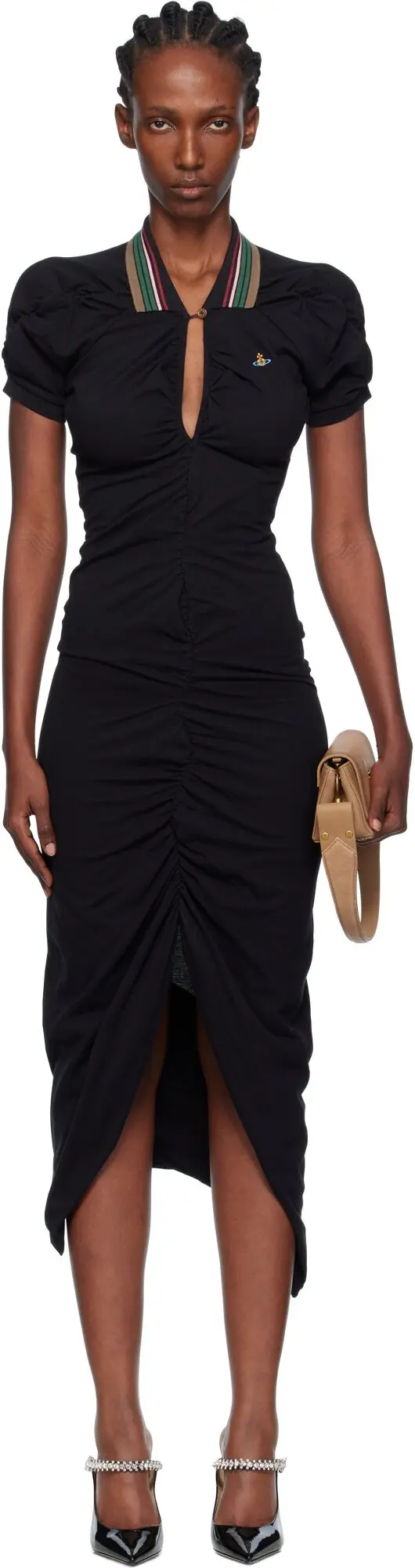 VIVIENNE WESTWOOD Asymmetrical Hem Polo Dress - Black
