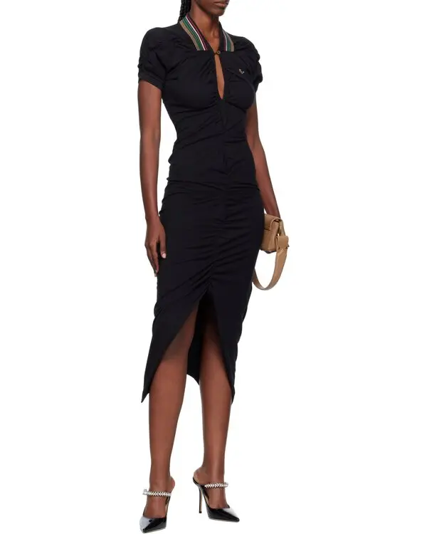 VIVIENNE WESTWOOD Asymmetrical Hem Polo Dress - Black