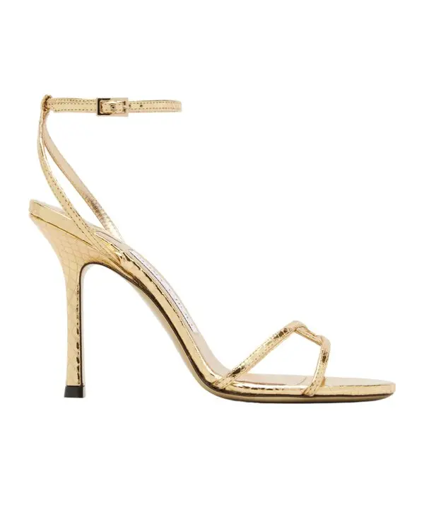 JIMMY CHOO Leo 100 High-heeled Sandals - Gold