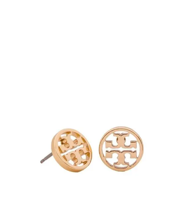Tory Burch Logo Plaque Earrings - White