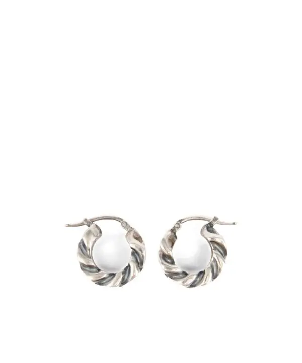MAISON MARGIELA Chain Twisted Earrings - White