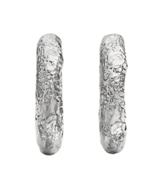 MAISON MARGIELA Textured Hoop Earrings - Gray