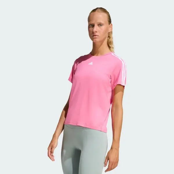Adidas Aeroready Train Essentials 3-stripes Tee - Pink Fusion