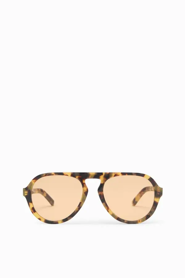 Ulla Johnson Lee Aviator Sunglasses In Tortoiseshell - Tortoise