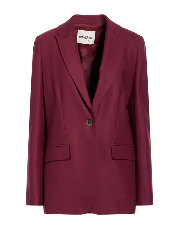 OTTOD'AME Single-breasted Blazer In Polyester, Virgin Wool, And Elastane