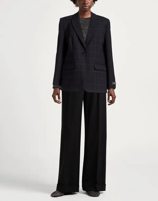 OTTOD'AME Midnight Checked Blazer