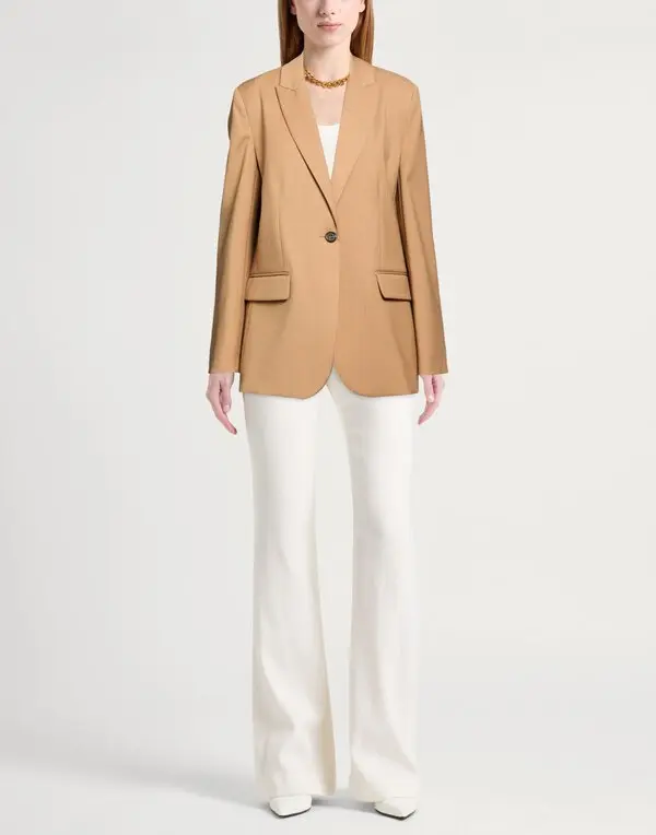 OTTOD'AME Camel Polyester, Virgin Wool, Elastane Blazer