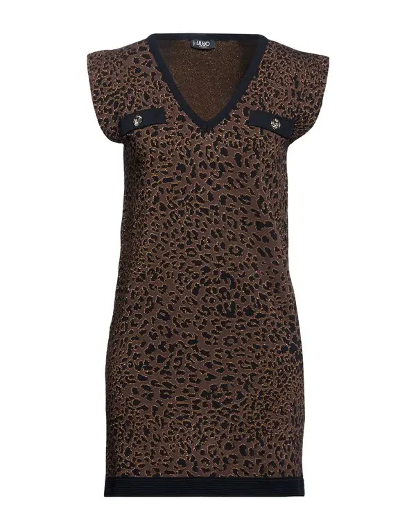 Liu Jo Knitted Leopard Print Mini Dress