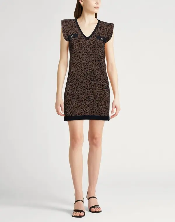 Liu Jo Knitted Leopard Print Mini Dress