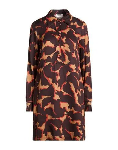 OTTOD'AME Multicolor Printed Viscose Shirt Dress - Brown