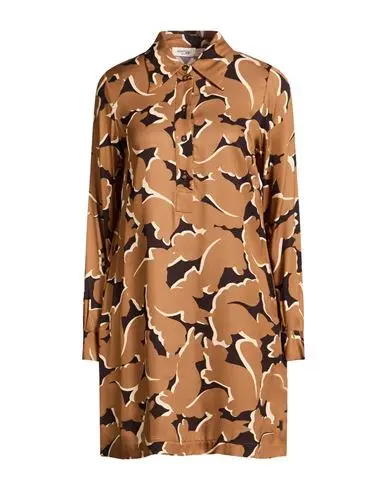 OTTOD'AME Multicolor Printed Viscose Shirt Dress - Light Brown
