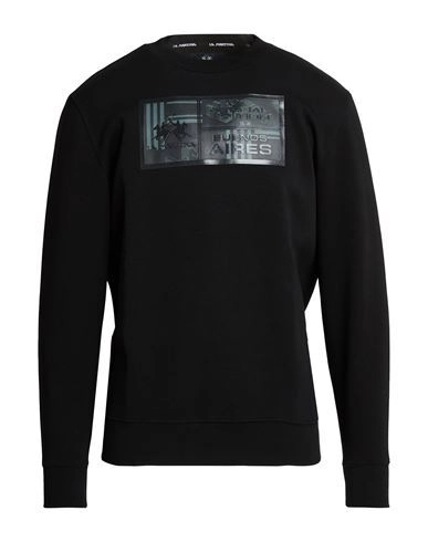 LA MARTINA Crewneck Sweatshirt With Logo Embellishment - Black