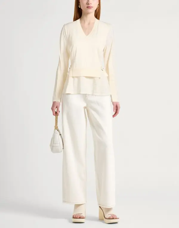 High T-shirt Wool - White