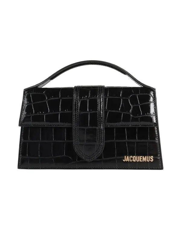 Jacquemus Crocodile-effect Leather Flap Bag With Top Handle And Logo Detail