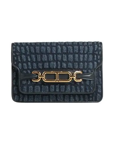TOM FORD Medium Denim And Calfskin Clutch