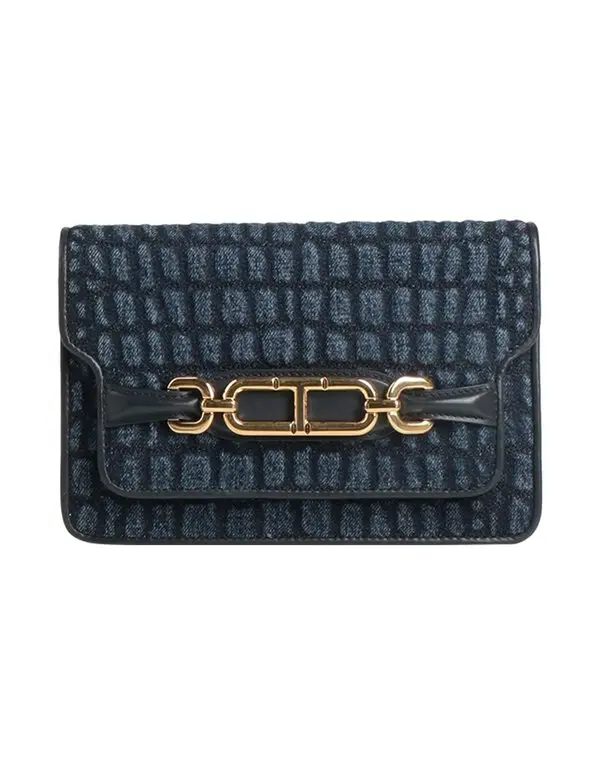 TOM FORD Medium Denim And Calfskin Clutch