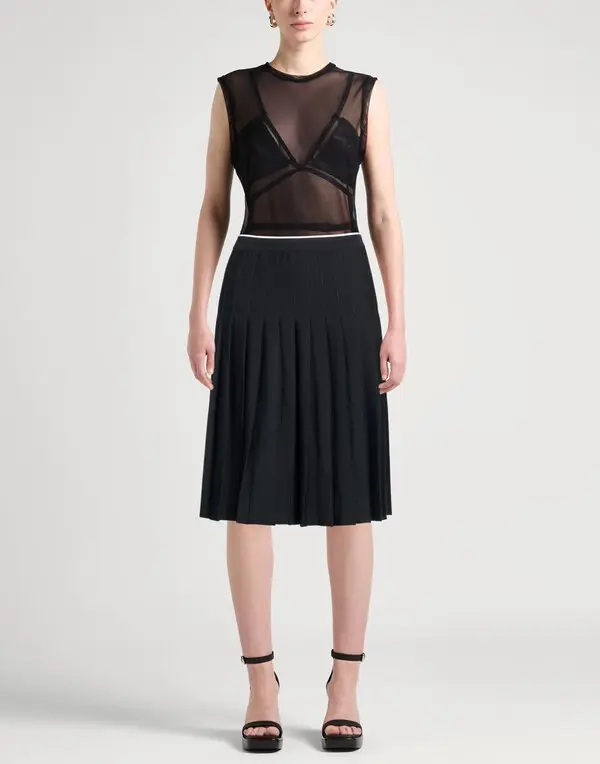 Thom Browne Midi Skirt In Virgin Wool And Silk