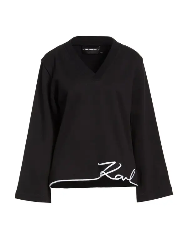 Karl Lagerfeld Embroidered V-neck Sweatshirt