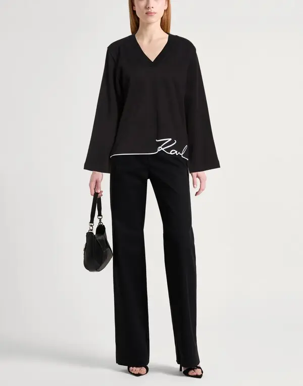 Karl Lagerfeld Embroidered V-neck Sweatshirt
